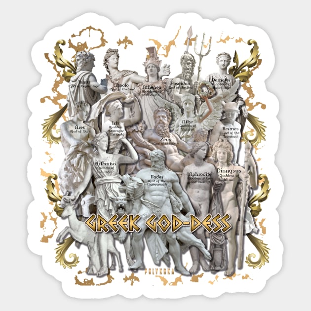 Greek Gods Greek Gods Gods Of Olympus Sticker Teepublic